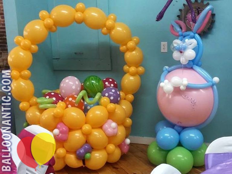 balloon sculpture basket rabbit - Balloonantics